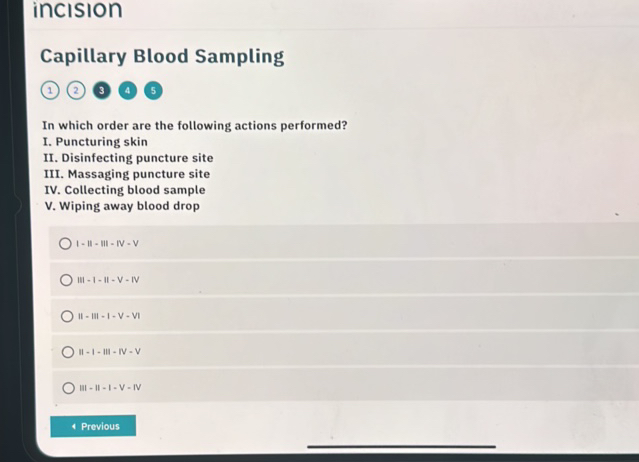 Capillary Blood Sampling In which order are | StudyX