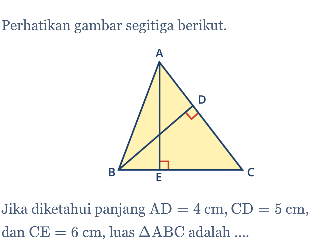Perhatikan gambar segitiga berikut Gambar | StudyX