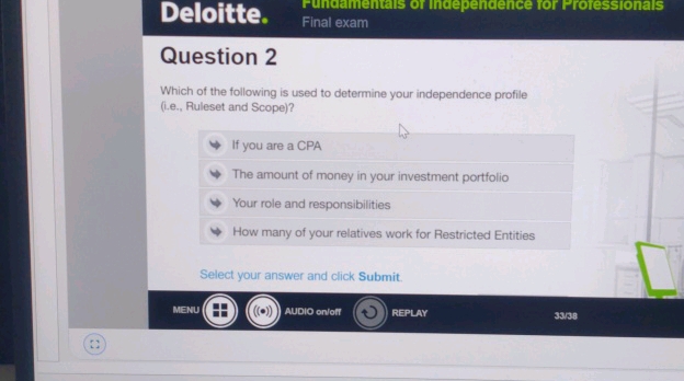 Deloitte rundamentals or independence for | StudyX