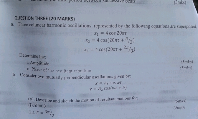 QUESTION THREE (20 MARKS) a Three collinear | StudyX