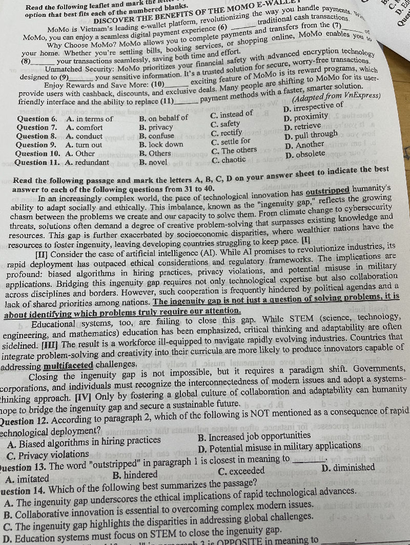 Read the following leaflet and mark the | StudyX