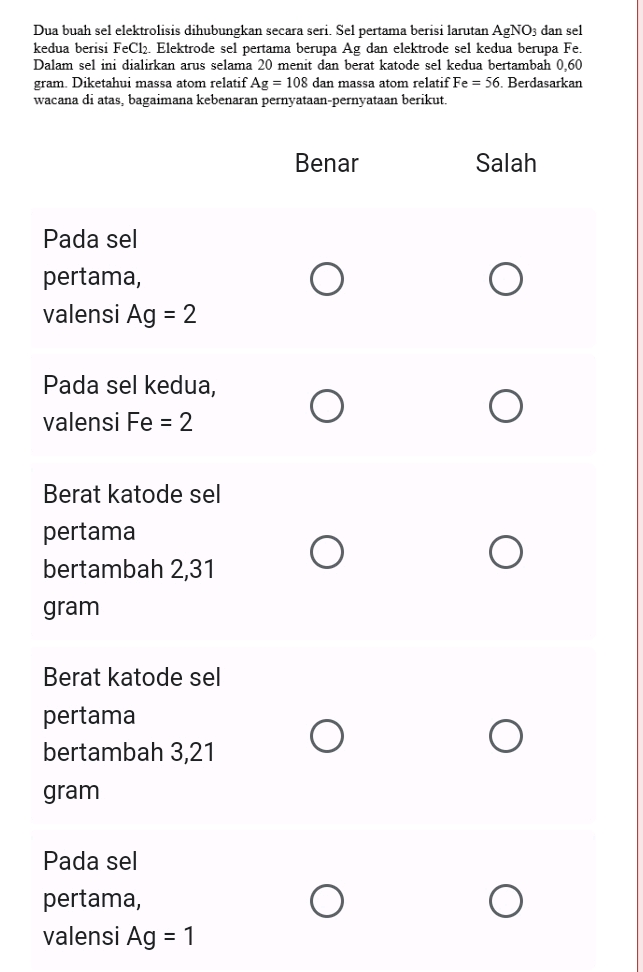 Dua buah sel elektrolisis dihubungkan secara | StudyX