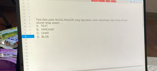 Tipe data pada MySQL/MariaDB yang digunakan | StudyX