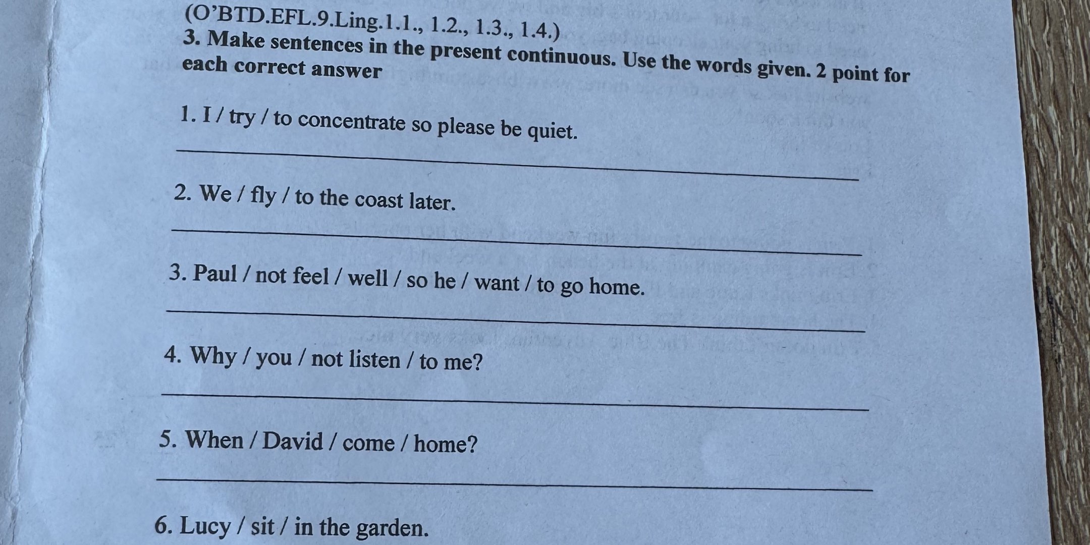 3 Make sentences in the present continuous | StudyX