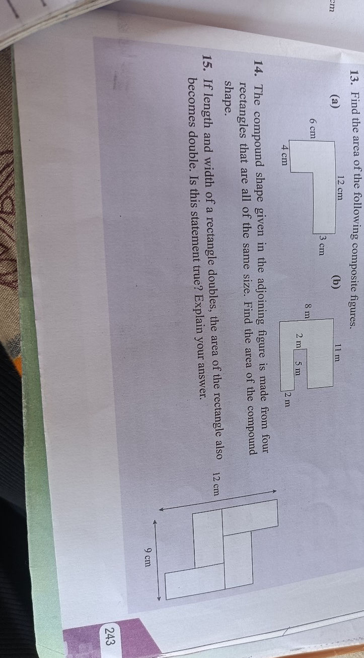 13 Find the area of the following composite | StudyX