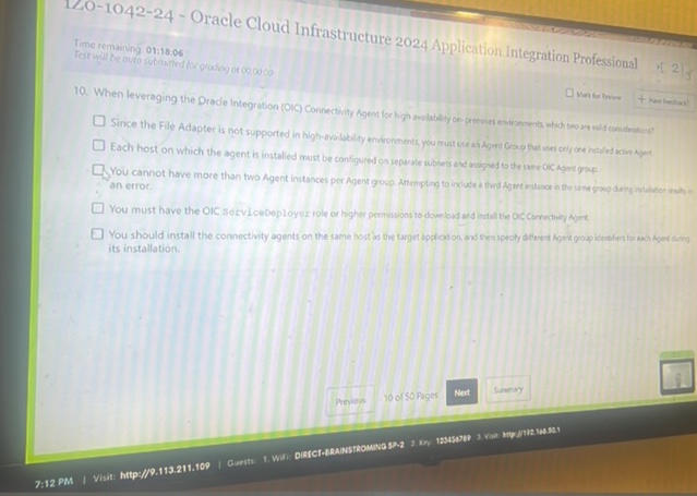 10 When leveraging the Oracle Integration | StudyX