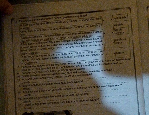 12 Pasangkan pernyataan berikut dengan | StudyX