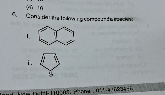6 Consider the following compounds/species i | StudyX