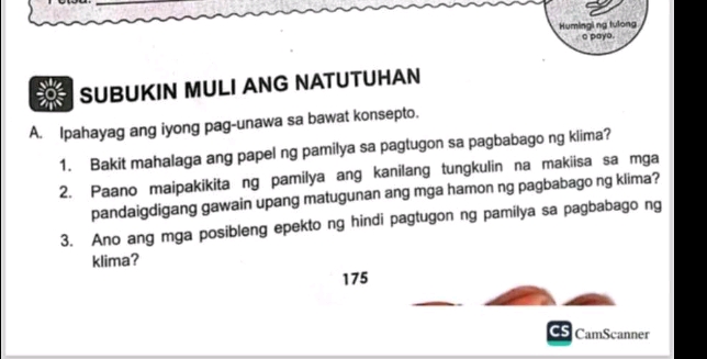 SUBUKIN MULI ANG NATUTUHAN A Ipahayag ang | StudyX