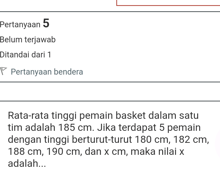 Rata-rata tinggi pemain basket dalam satu | StudyX