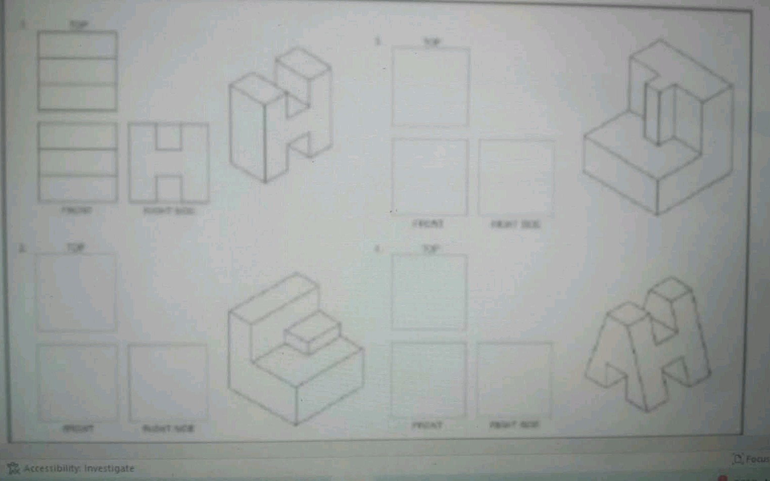 Draw the top front and right side views for | StudyX