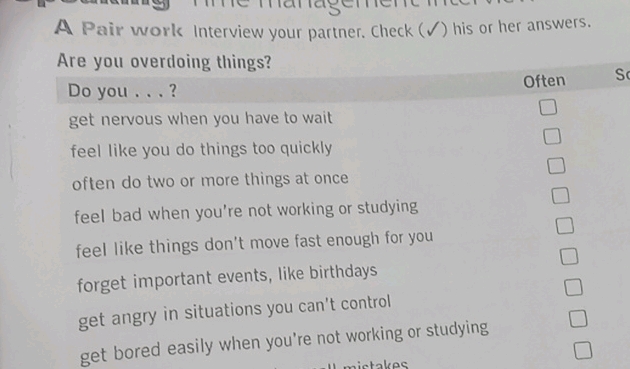 A Pair work Interview your partner Check () | StudyX