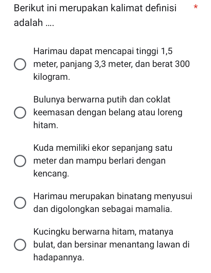 Berikut ini merupakan kalimat definisi | StudyX