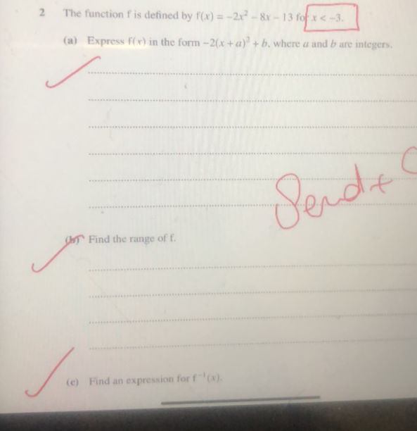 The function (f) is defined by (f(x) = -2x2 | StudyX