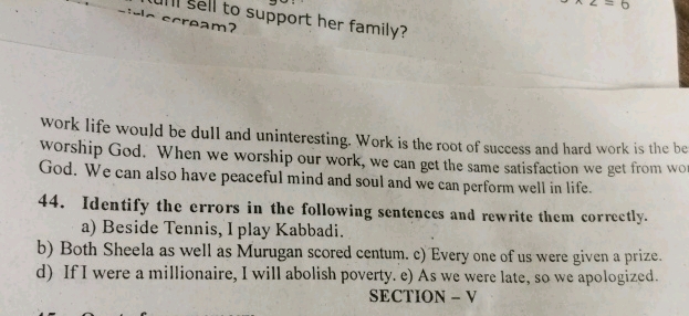 44 Identify the errors in the following | StudyX