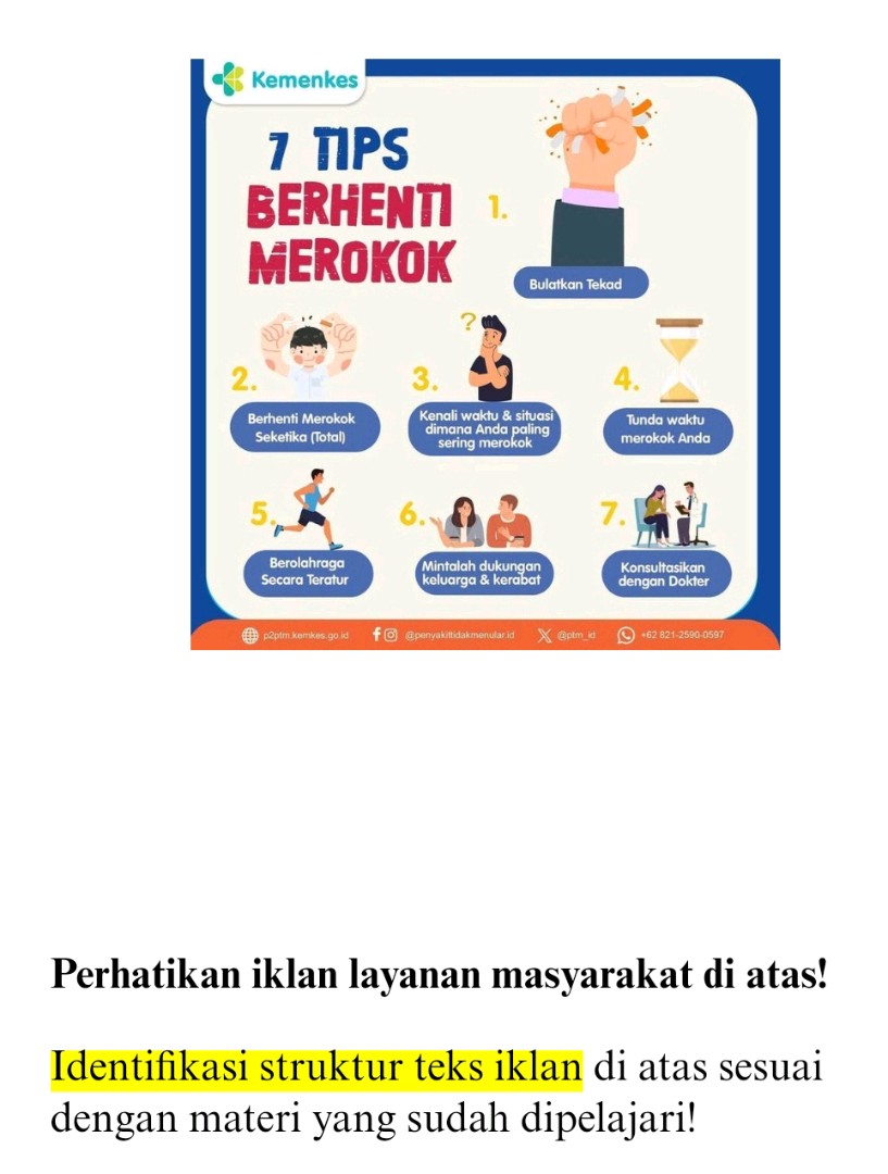 Perhatikan iklan layanan masyarakat di atas | StudyX