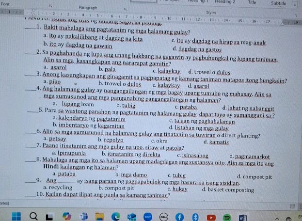 1 Bakit mahalaga ang pagtatanim ng mga | StudyX