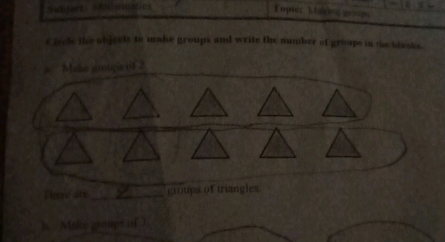 Circle the objects to make groups and write | StudyX