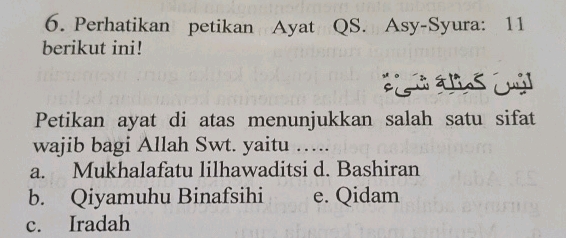 6 Perhatikan petikan Ayat QS Asy-Syura 11 | StudyX