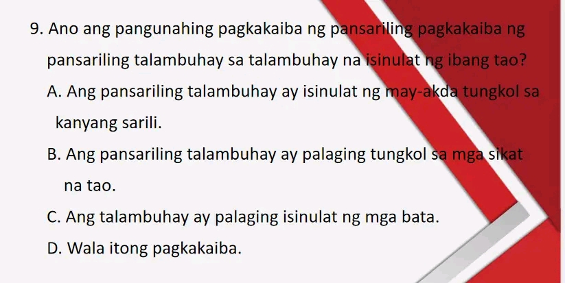 9 Ano ang pangunahing pagkakaiba ng | StudyX