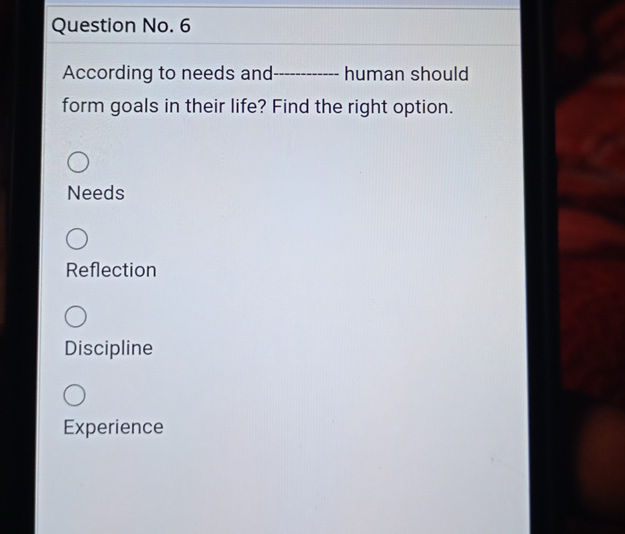 Question No 6 According to needs | StudyX