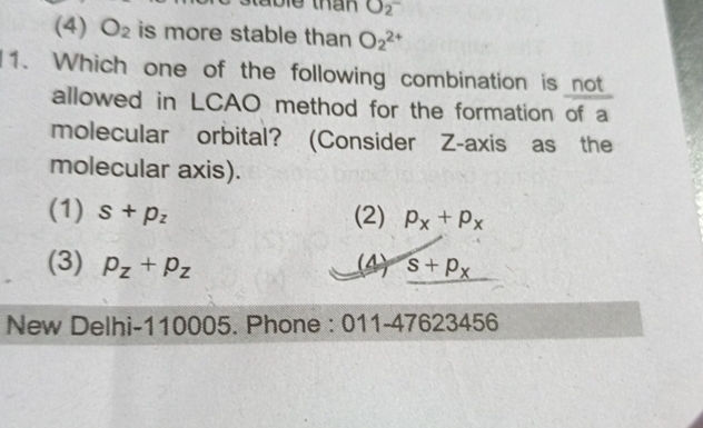 11 Which one of the following combination is | StudyX