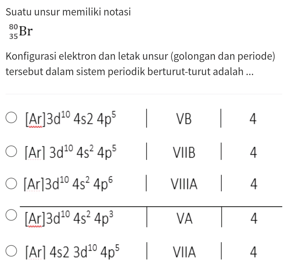 Suatu unsur memiliki notasi | StudyX