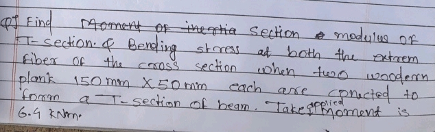 QI Find Moment of inertia Section modulus of | StudyX