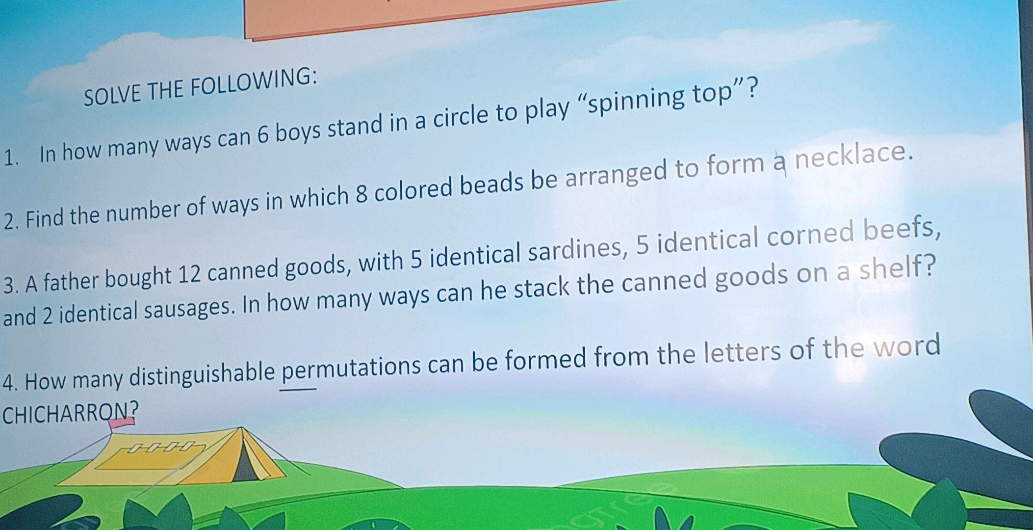 SOLVE THE FOLLOWING 1 In how many ways can 6 | StudyX