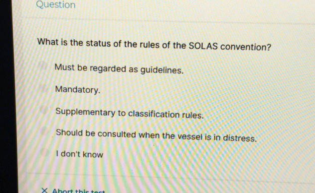What is the status of the rules of the SOLAS | StudyX