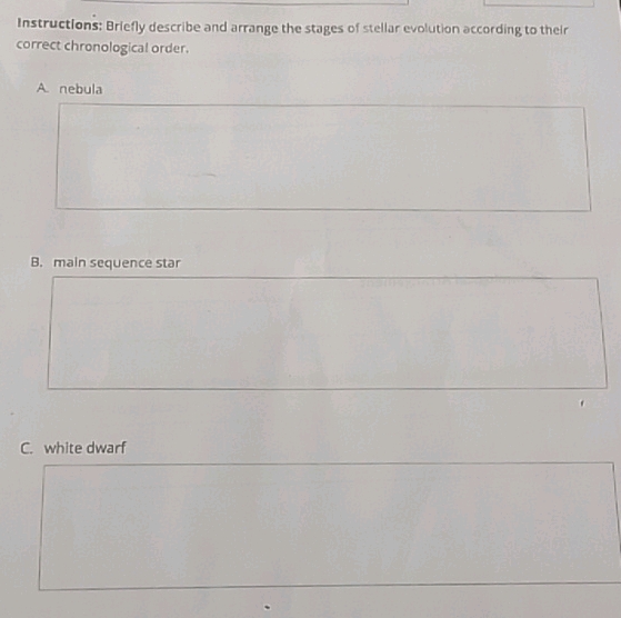 Instructions Briefly describe and arrange | StudyX
