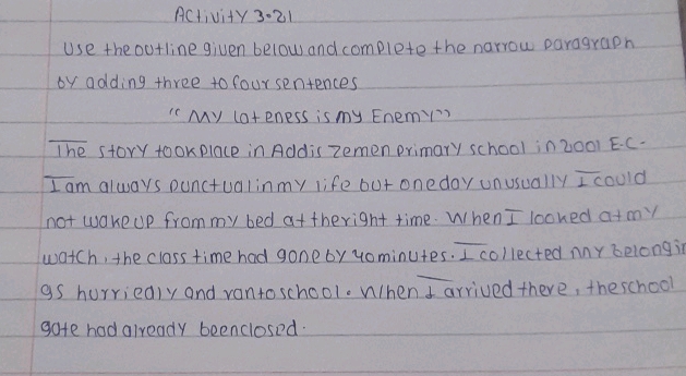 Activity 3-21 Use the outline given below | StudyX