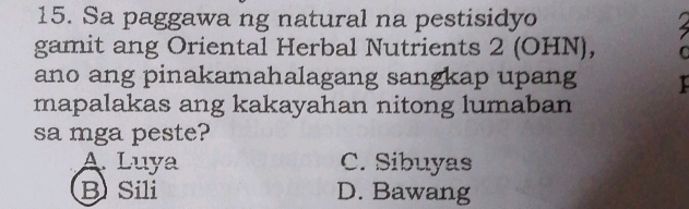 15 Sa paggawa ng natural na pestisidyo gamit | StudyX