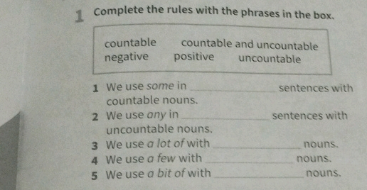 1 Complete the rules with the phrases in the | StudyX