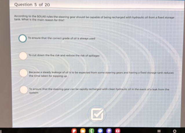 Question 5 of 20 According to the SOLAS | StudyX