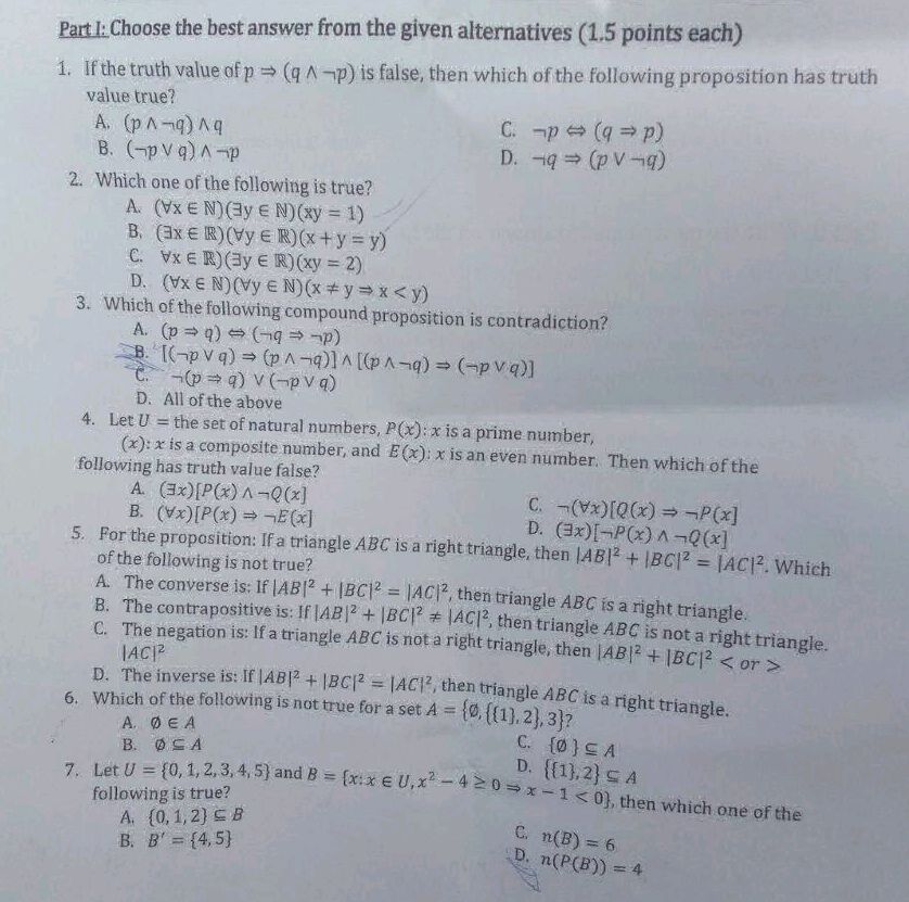 Part 1 Choose the best answer from the given | StudyX