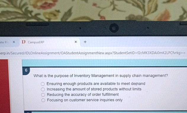 6 What is the purpose of Inventory | StudyX