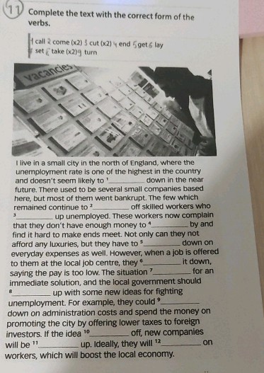 11 Complete the text with the correct form | StudyX