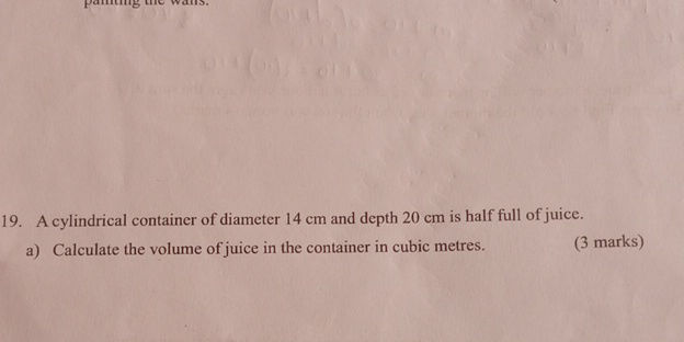 19 A cylindrical container of diameter 14 cm | StudyX