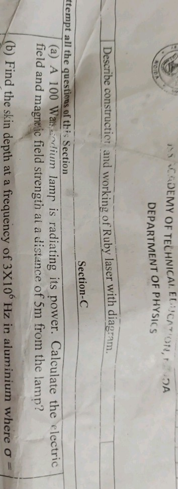 Describe construction and working of Ruby | StudyX