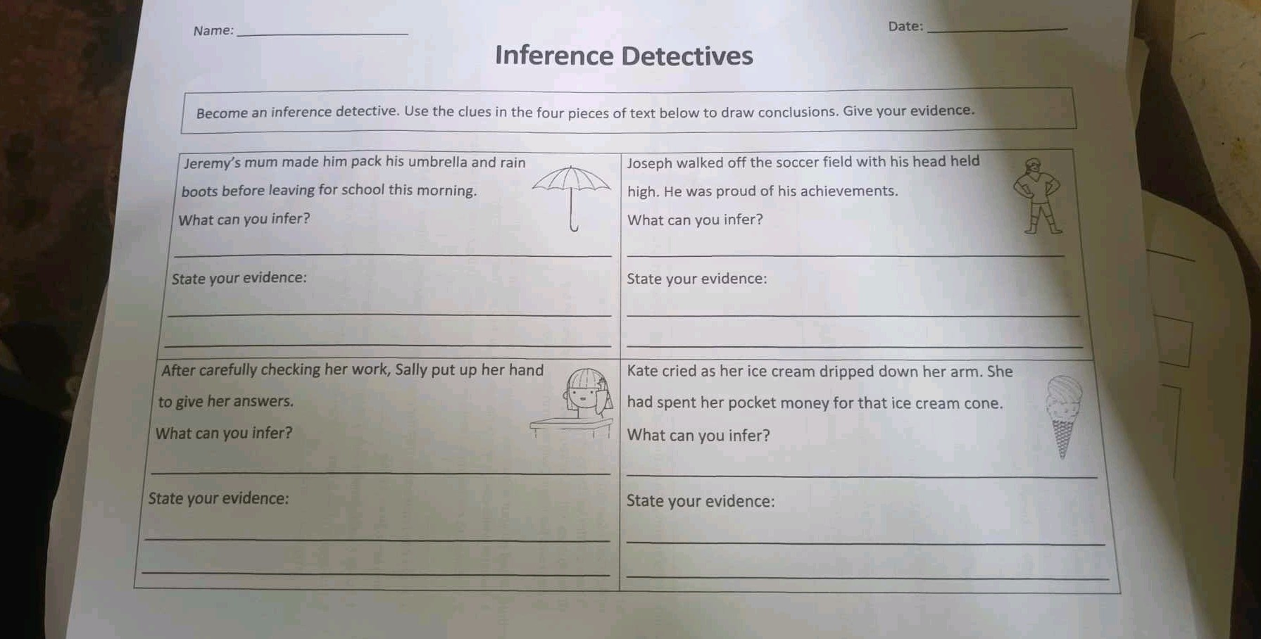 Become an inference detective Use the clues | StudyX