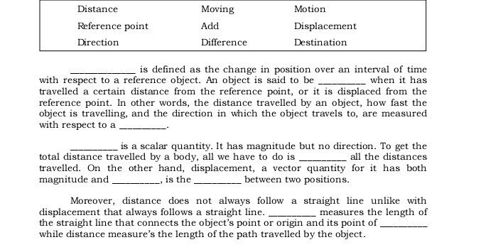 Distance Reference point Direction Moving | StudyX