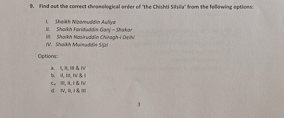 9 Find out the correct chronological order | StudyX