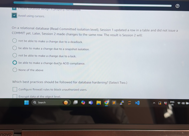 Ensure database design is properly | StudyX