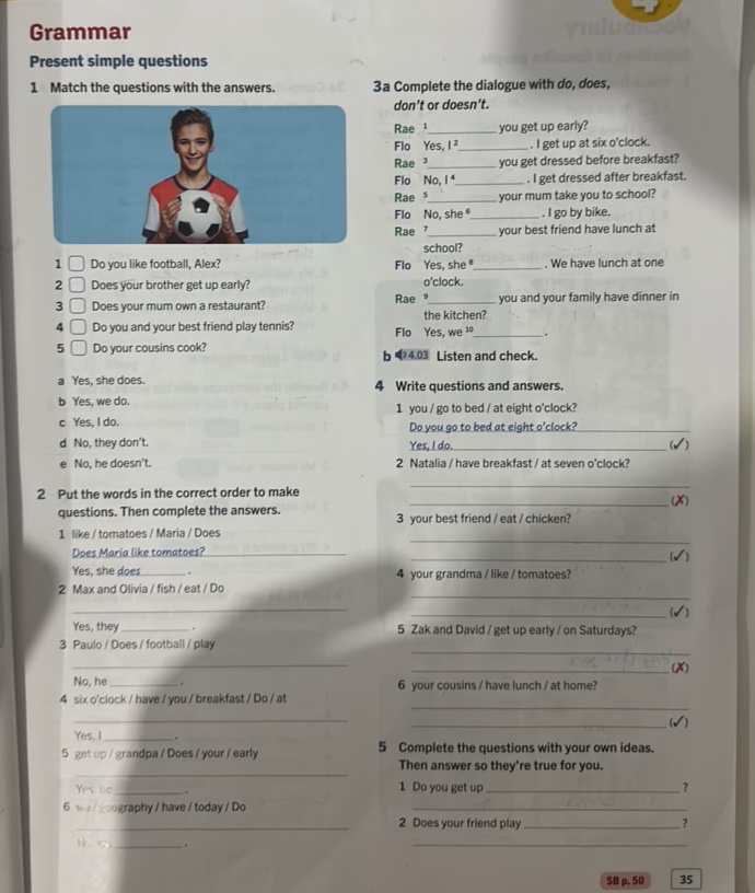 GrammarPresent simple questions1 Match the | StudyX