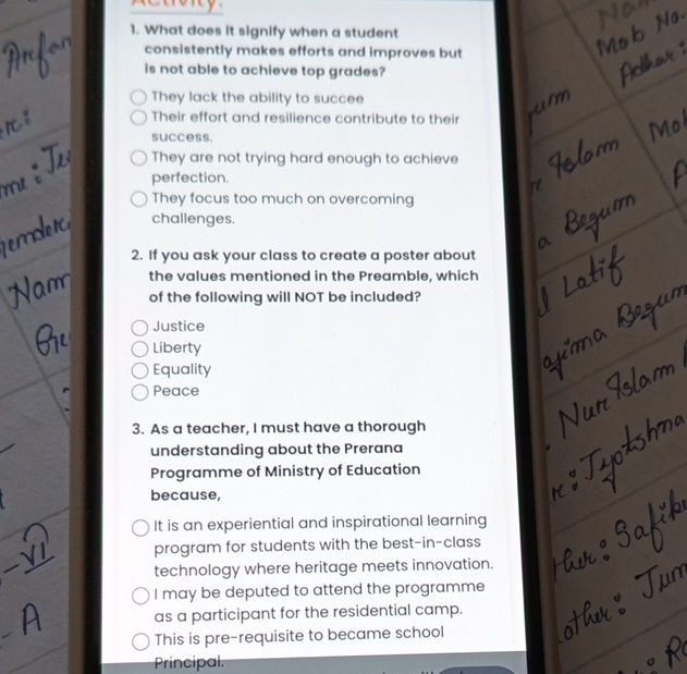 1 What does it signify when a student | StudyX