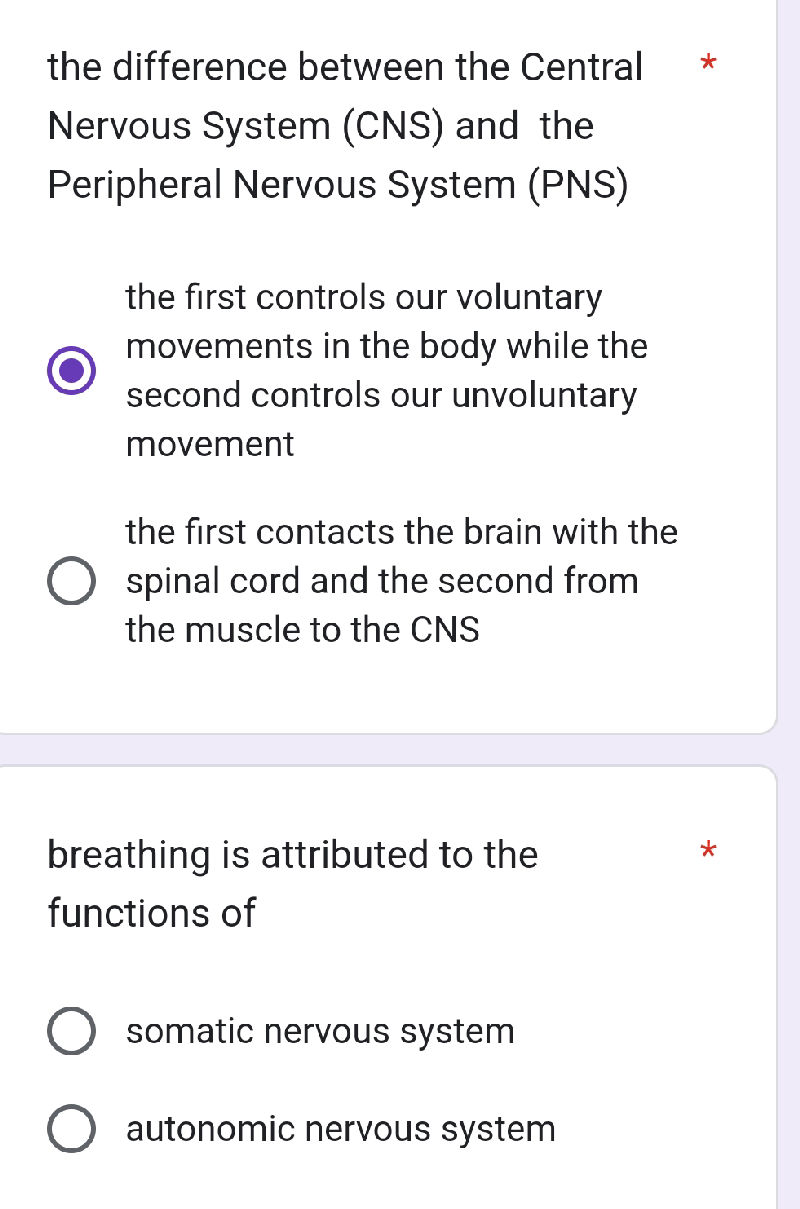 the difference between the Central Nervous | StudyX