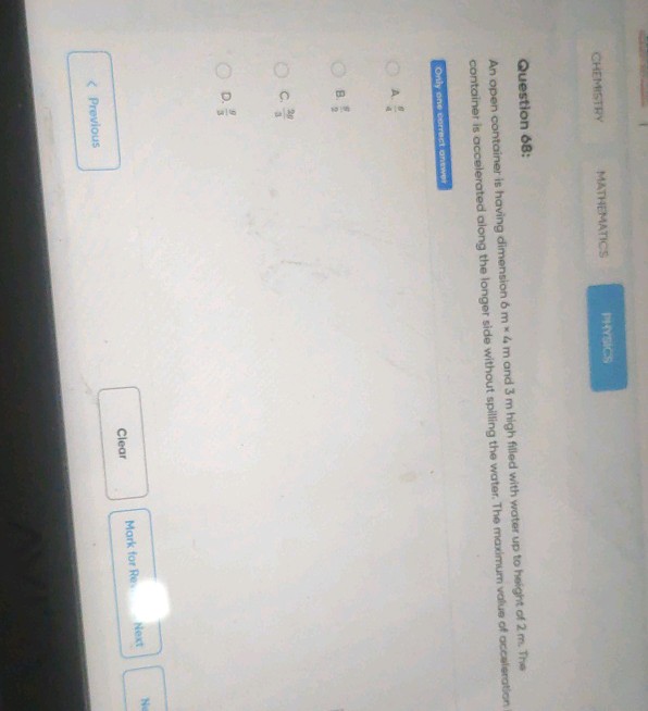 An open container is having dimension 6m x | StudyX