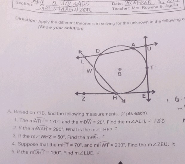 Direction Apply the different theorems in | StudyX