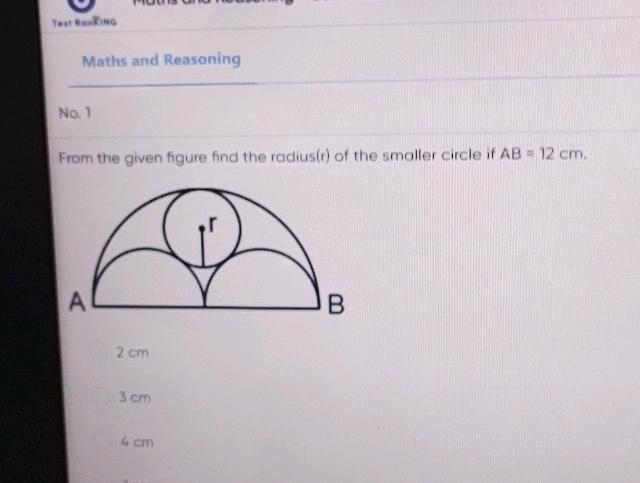 From the given figure find the radius(r) of | StudyX